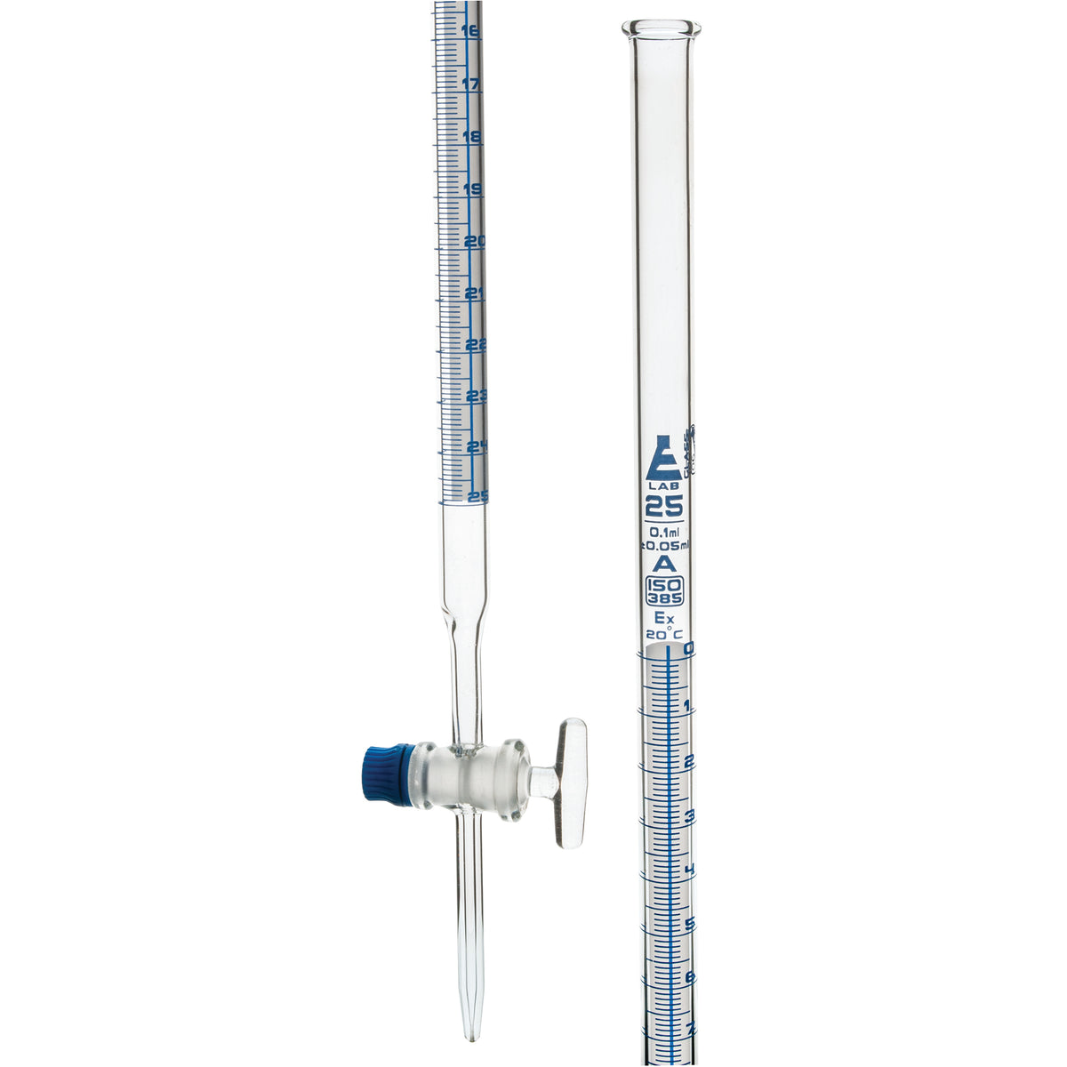 Burettes Schellbach-single bore, glass stopcock, capacity 25ml, Sub. D ...