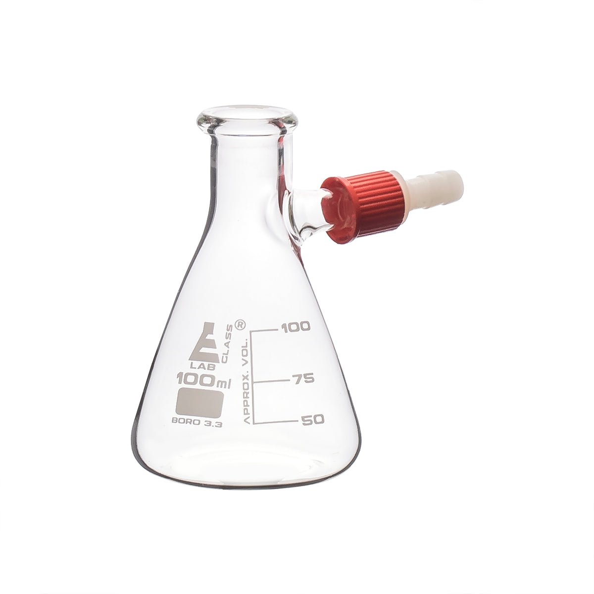 Flask Filtering 100ml., Conical, with integral side arm, Plastic Screw ...