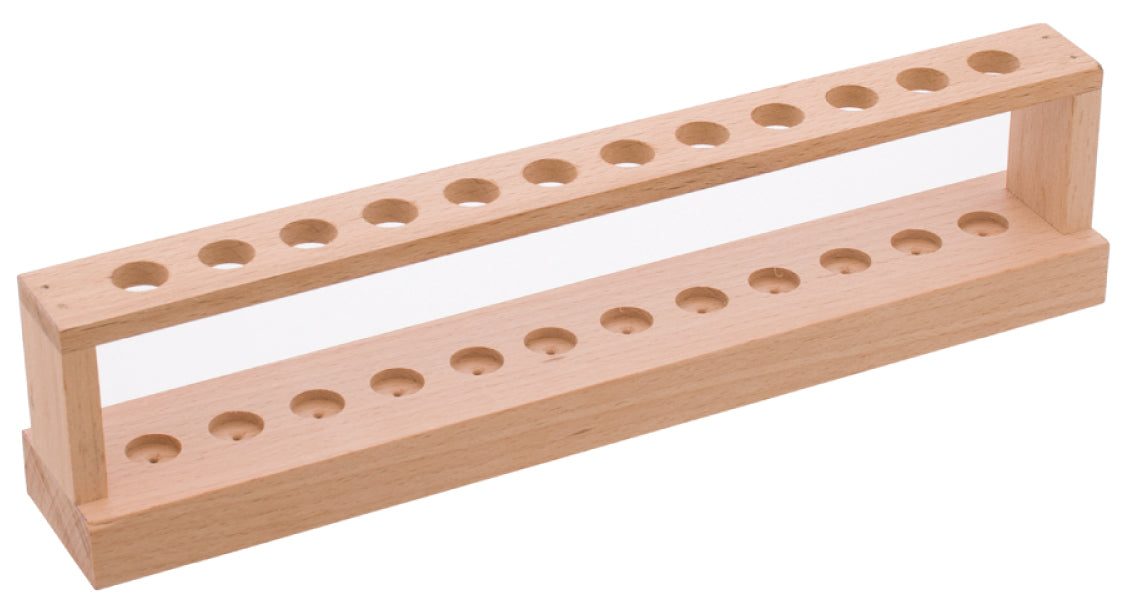 Economical Wooden Test Tube Stands 13mm, 1x12 tubes — eiscoindustrial